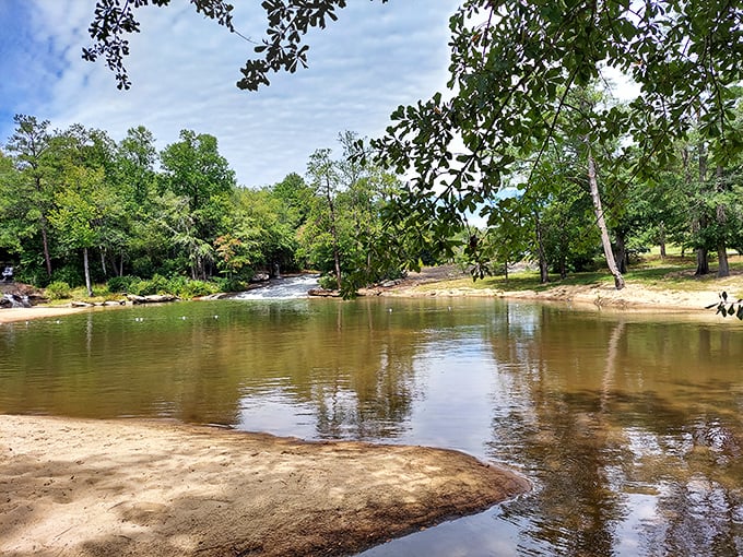 Just minutes from downtown, Costley Mill Park offers a peaceful retreat where gentle waters reflect Georgia's blue skies and verdant landscape.