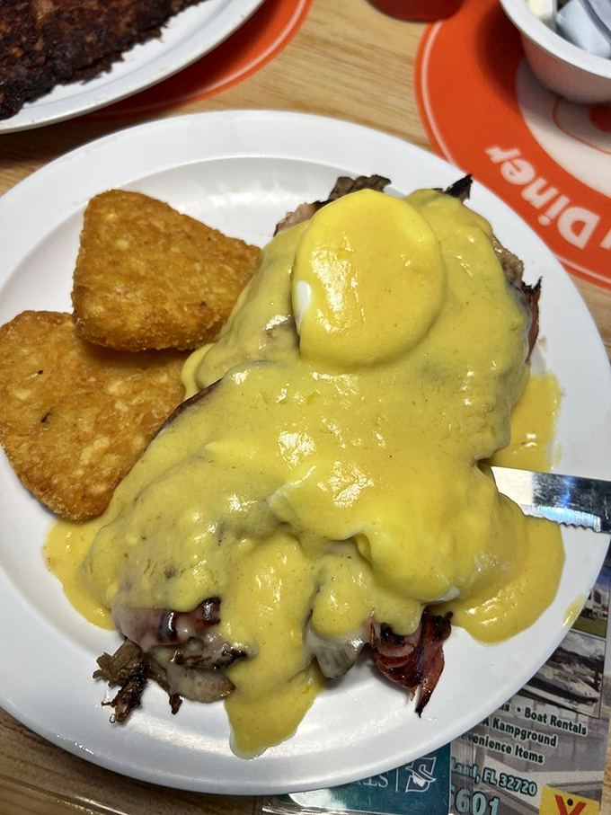 Cuban Eggs Benedict: Hollandaise: the sunshine-colored sauce that transforms any breakfast into an occasion, especially when draped over what appears to be a Cuban-inspired Benedict.