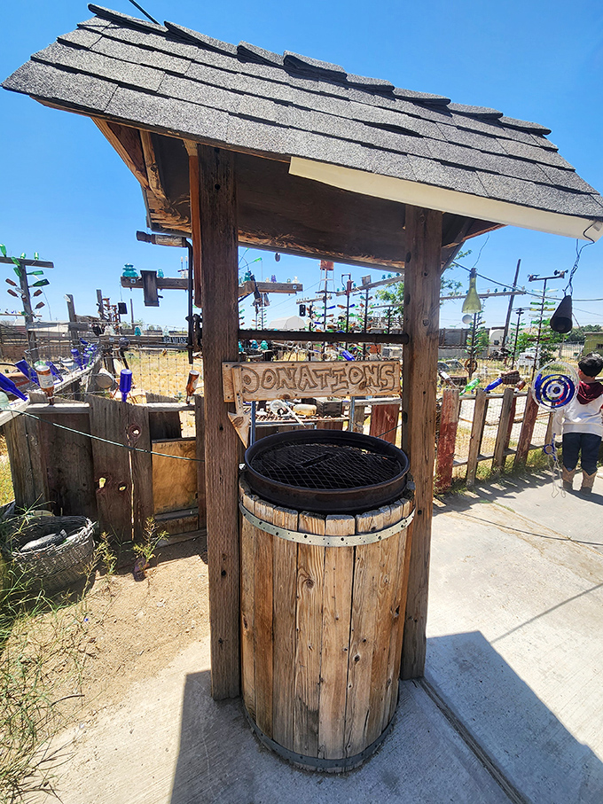 The wishing well of weird! Drop a donation in this cleverly crafted barrel and make a wish—probably for more storage space for your bottle collection.