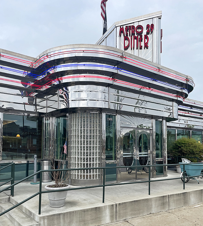 That gleaming Art Deco entrance isn't just a doorway—it's a portal to a world where calories don't count and chrome never loses its shine.