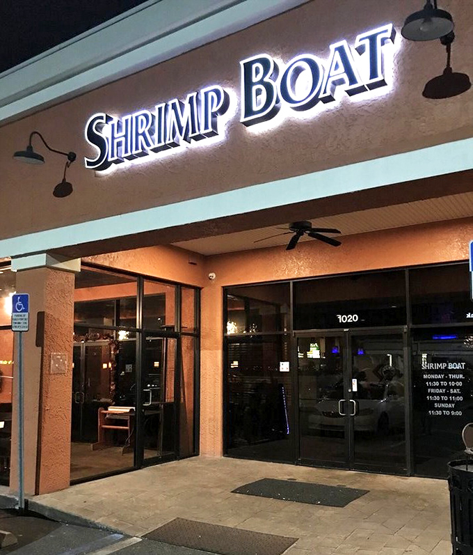 That illuminated sign doesn't just mark an entrance—it's the gateway to a seafood experience that locals have been keeping to themselves.