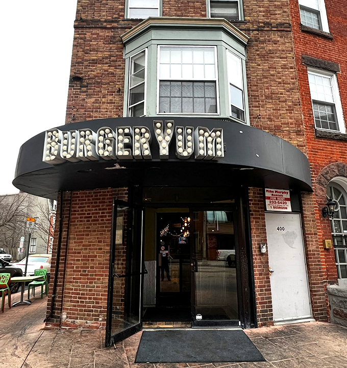 That marquee sign doesn't just mark a location—it's a beacon for burger lovers. Like the North Star, if the North Star were delicious.