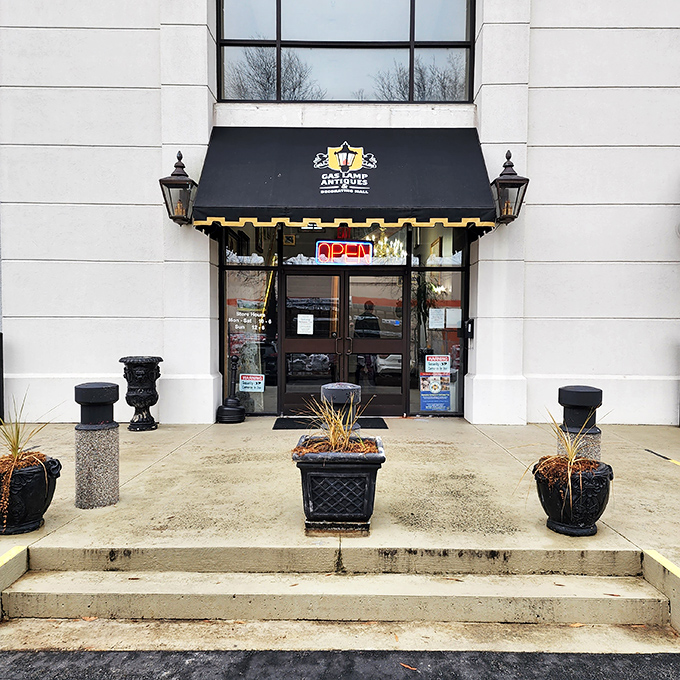 The unassuming entrance to Nashville's wonderland of antiques. Like all great adventures, it begins with a simple doorway.