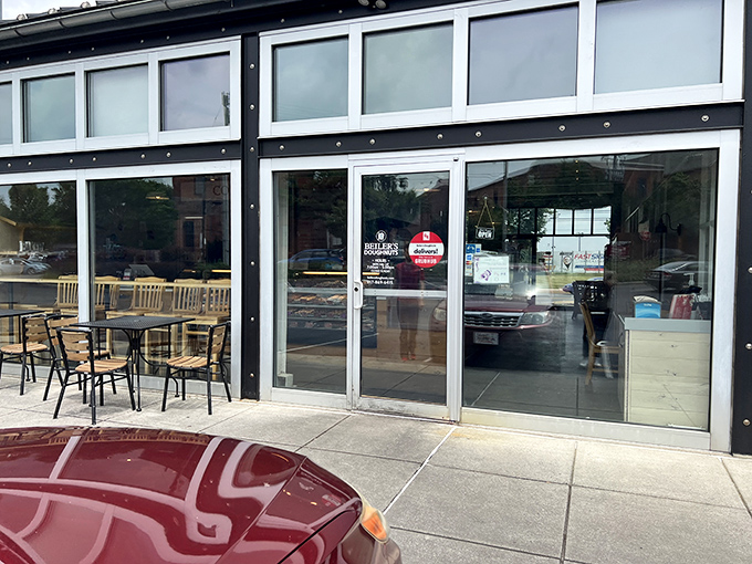 The entrance to carb heaven. Those glass doors might as well be portals to a world where calories are just numbers.