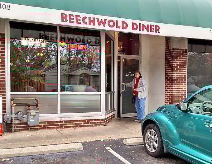 The entrance to George's Beechwold Diner isn't just a doorway – it's a portal to a world where breakfast reigns supreme and nobody rushes you through your coffee.