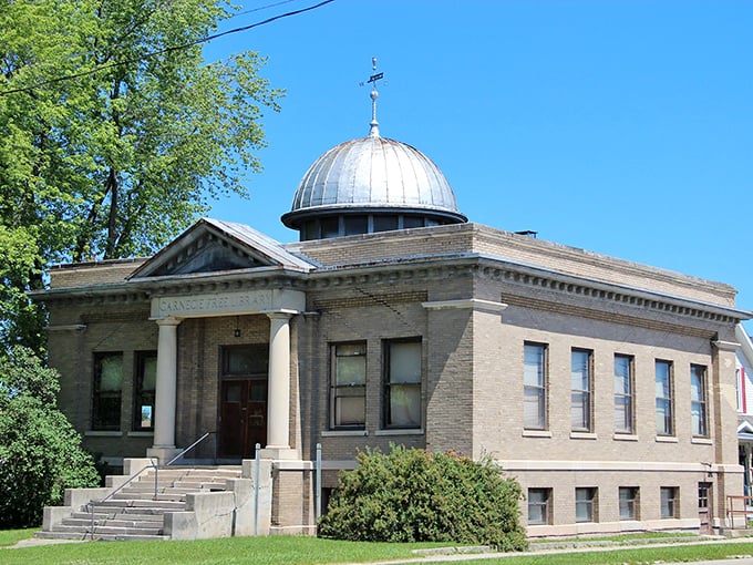 This former Carnegie Library stands as proof that Andrew Carnegie's philanthropy reached even the northernmost corners of Michigan's Lower Peninsula.