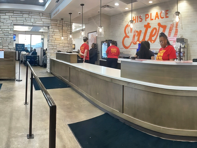 The modern lobby might surprise you, but the traditional flavors coming from behind that counter? Those are timeless.