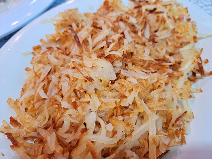 Hash browns done right—crispy on the outside, tender within, and cooked to that perfect golden-brown that makes you wonder why you'd eat anything else.