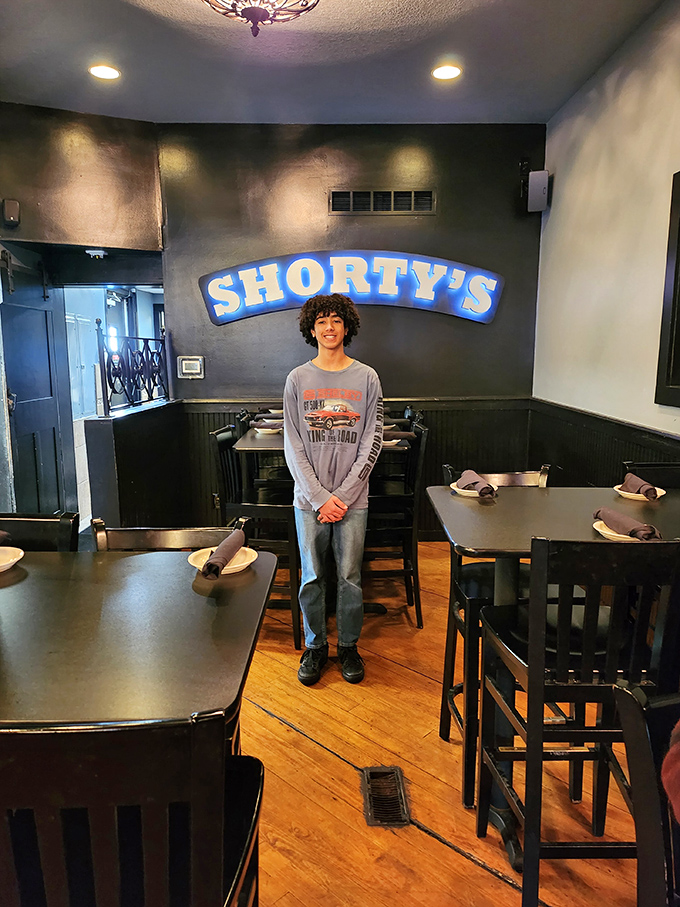Another dining area showcases the Shorty's name proudly displayed—a simple reminder that you're somewhere special in small-town Indiana.