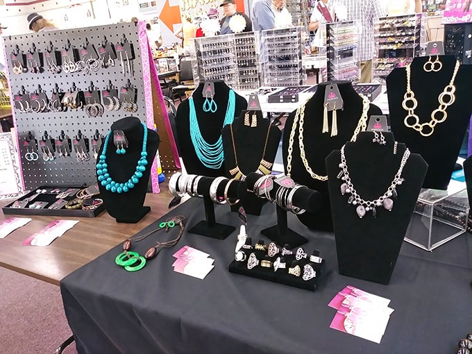 Jewelry displays that transform costume into couture through the magic of good presentation and even better pricing.