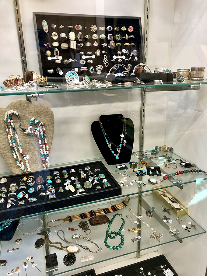 Treasure chest of sparkle and shine! These rings and necklaces once adorned special occasions—first dates, anniversaries, and nights on the town.