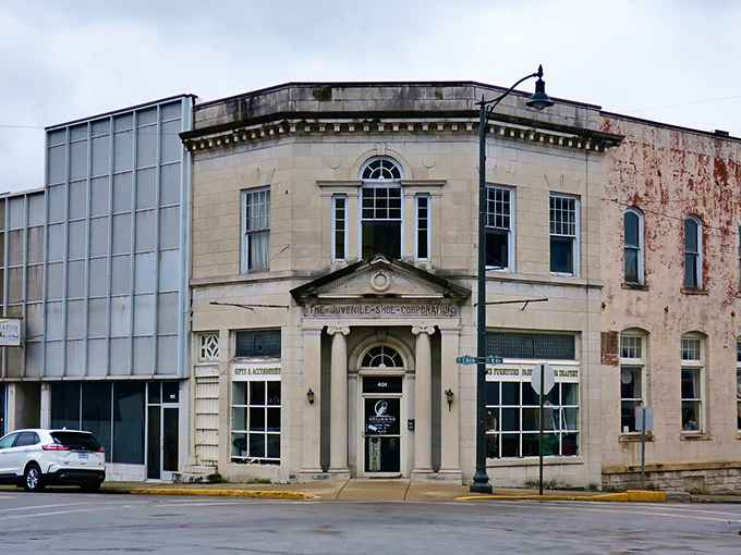The Juvenile Shoe Corporation Building represents Carthage's industrial past with architectural flair. That curved façade and classical details elevate what could have been just another factory.