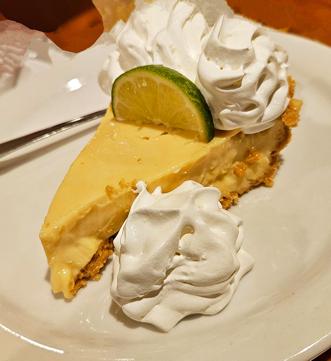 This isn't just key lime pie—it's Florida's official dessert executed with creamy perfection, the ideal sweet-tart finale to a seafood feast.