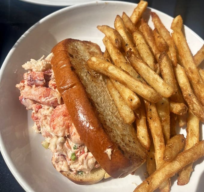 The lobster roll – Maine's gift to the world, executed with the respect it deserves and the fries it demands.