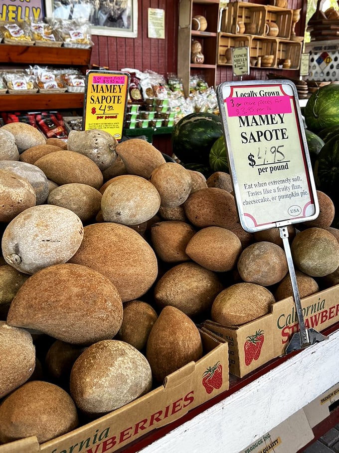 Mamey sapote—the fruit that tastes like sweet potato pie with tropical ambitions. Worth every penny at any price.