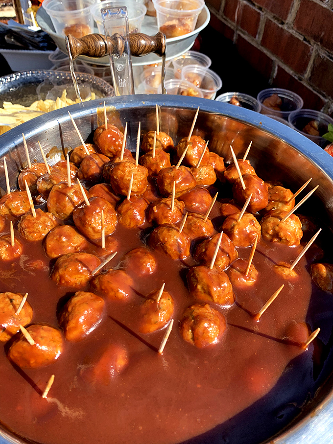 These aren't just meatballs—they're flavor bombs waiting to detonate on your taste buds. Swimming in sauce that deserves its own fan club.