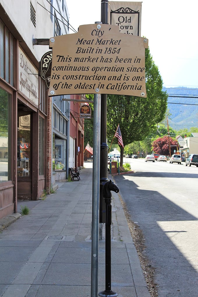 "Built in 1854" – the historic City Meat Market sign reminds us that some businesses have staying power measured in centuries, not quarters.