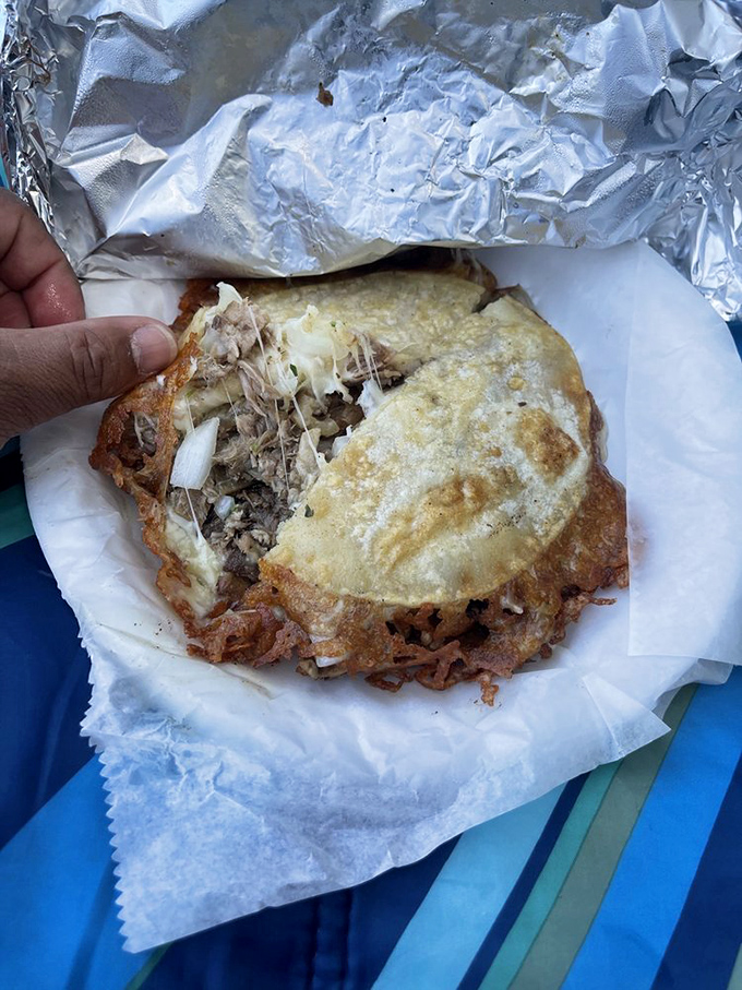 The mulita de carnitas mixta: where crispy tortilla meets melty cheese meets perfect pork. A handheld miracle that deserves its own holiday.