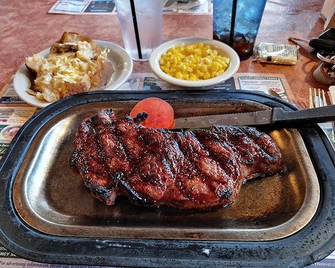 This NY Strip steak isn't just cooked—it's been treated with the respect a good piece of beef deserves. The knife is merely a formality.