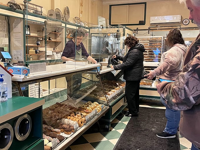 The moment of truth at the counter. Like approaching the pearly gates, if heaven smelled like fresh donuts and served coffee