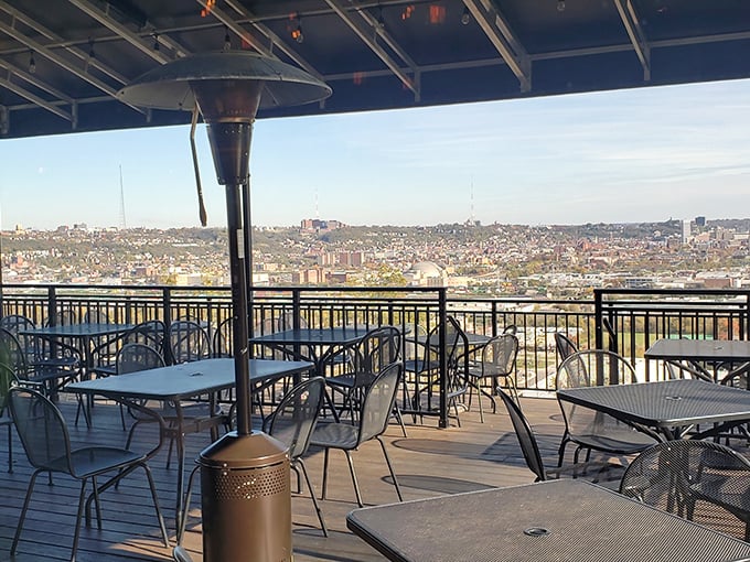 Fresh air, comfortable seating, and Cincinnati stretching out before you – outdoor dining doesn't get much better.