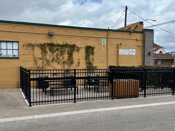 The outdoor seating area—where the Salinas sunshine adds an extra ingredient to every meal. A peaceful spot to savor every last bite.