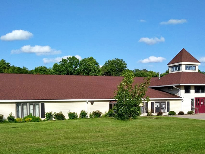 Behind this unassuming exterior lies 20,000 square feet of vintage treasures. Like a time-travel tardis for treasure hunters!