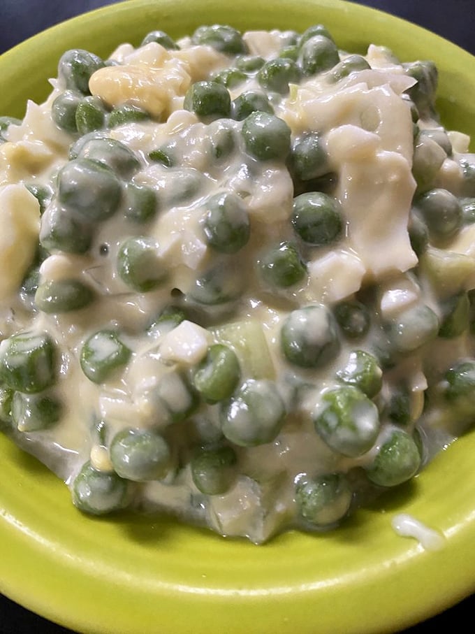 This creamy pea salad might be the unsung hero of the sides menu—a nostalgic dish your grandmother would approve of.