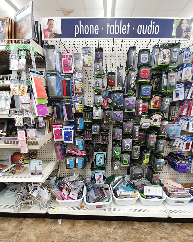 The modern necessity wall—where your electronic companions get dressed for less. Phone accessories that won't require skipping your next car payment.
