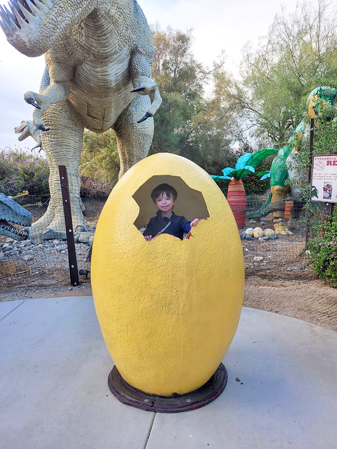 Crack open this giant egg photo opportunity – the perfect Instagram moment for aspiring paleontologists.