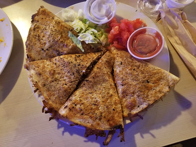 A quesadilla that's clearly been hanging out with the BBQ—picking up smoky influences and making new friends. Proof that fusion isn't just a fancy restaurant concept.
