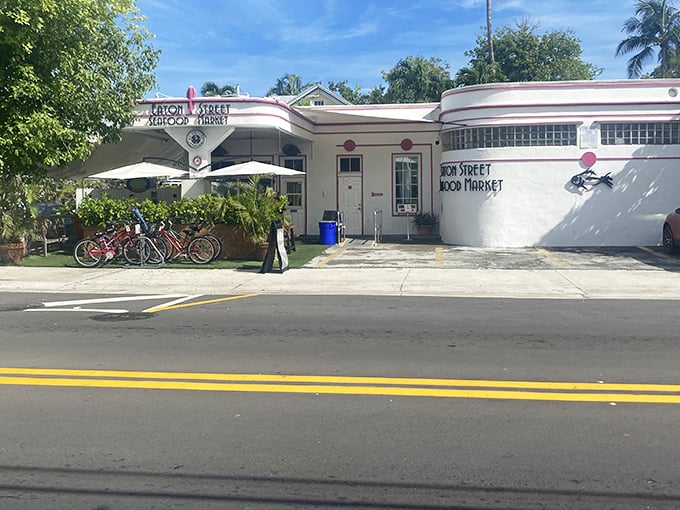 Bicycles parked outside suggest the perfect Key West day: pedal around town, stop for the best lobster roll in Florida, repeat tomorrow.