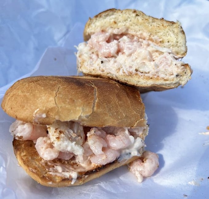 The shrimp sandwich that makes you question every other sandwich decision you've ever made. Seafood enlightenment between two pieces of bread.