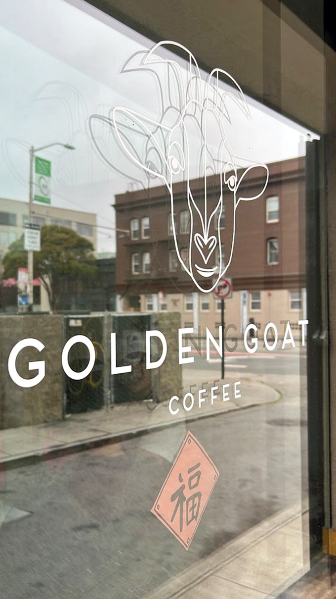 The understated logo etched onto glass—a minimalist goat with a heart-shaped nose—perfectly encapsulates the humble charm that makes this place special.