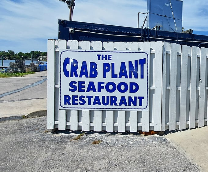 This sign doesn't need neon or flashing lights – in Crystal River, these simple blue letters spell "get ready for something special."