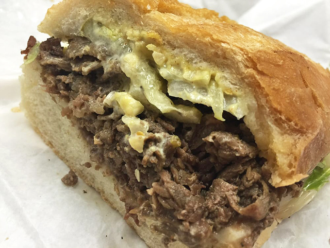 This steak sandwich doesn't need fancy aioli or artisanal bread to impress—just perfectly seasoned meat that reminds you why simplicity often wins the day.