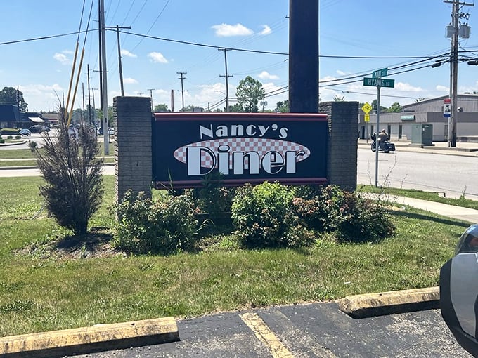 Nancy's Diner sign stands as a beacon for breakfast lovers seeking genuine comfort food in small-town Ohio.