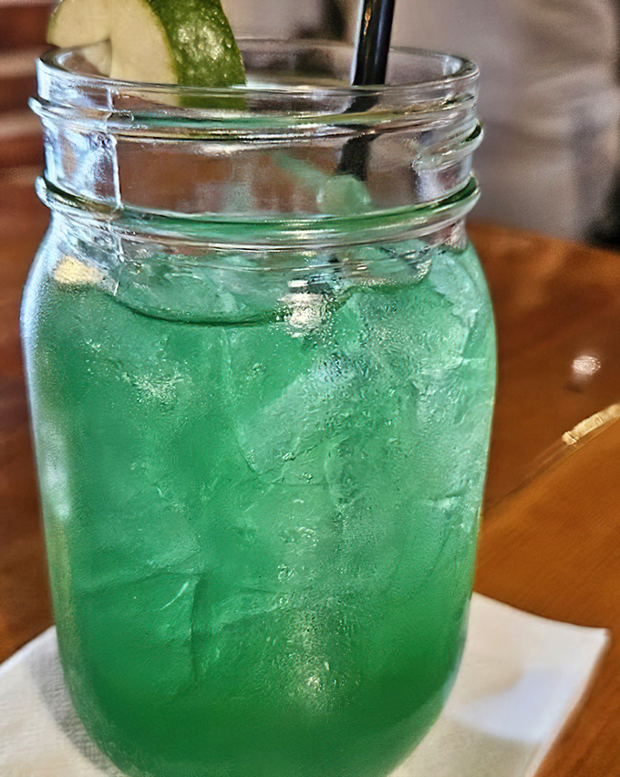 This electric blue concoction isn't just a drink—it's a vacation in a mason jar. One sip and you're officially on Northwoods time.