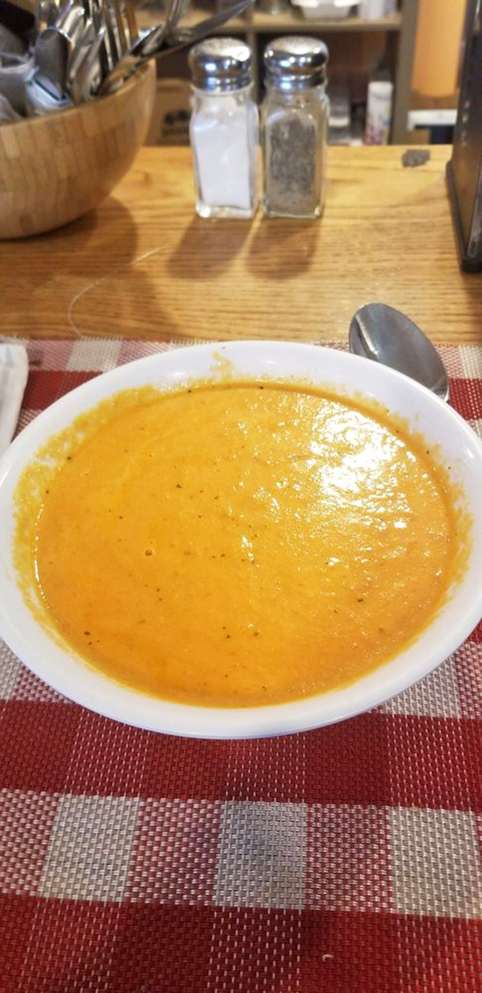 This soup isn't just orange – it's a vibrant sunset in a bowl, waiting to warm your soul and remind you why tomatoes and basil are eternal soulmates.