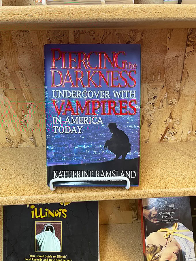 Piercing the Darkness: Undercover with Vampires in America Today sits proudly displayed – proof that The Old Book Barn embraces the quirky, the unusual, and the delightfully unexpected.