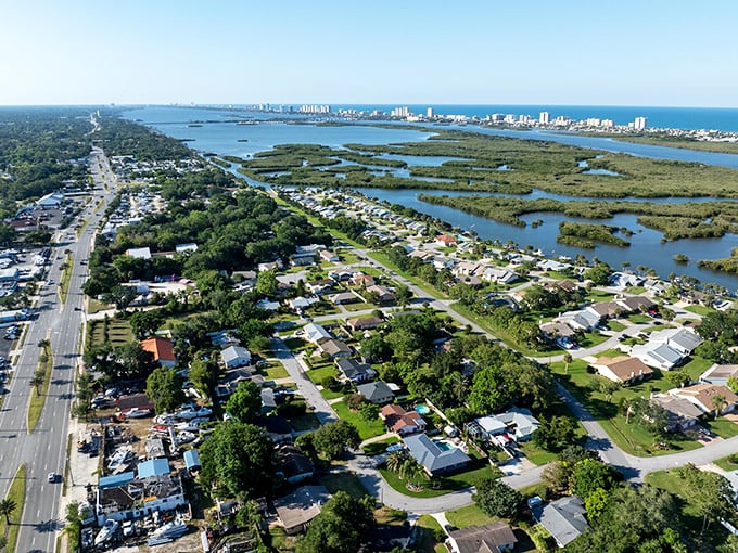 From above, Port Orange reveals its perfect balance—neighborhoods nestled between waterways, where nature and development have called a friendly truce.