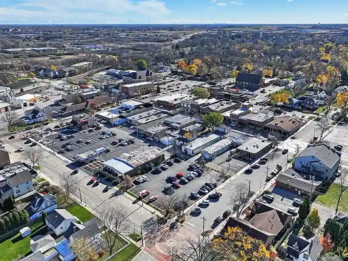 From above, Grayslake reveals its perfect small-town layout—compact, walkable, and designed for community rather than commutes, saving both time and gas money.