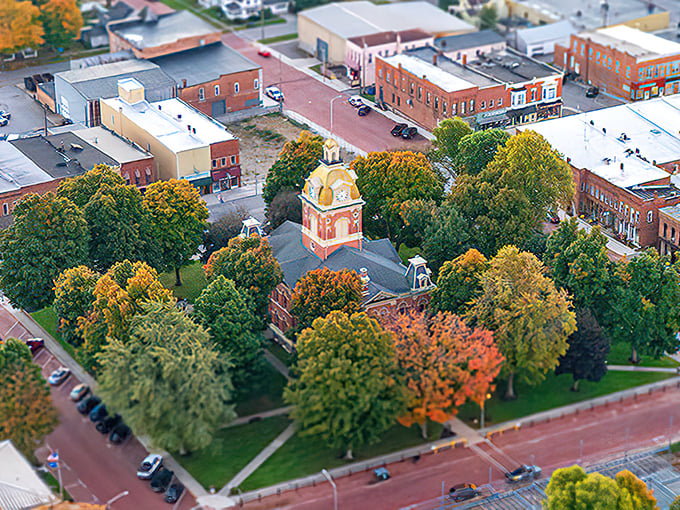 From above, LaGrange reveals its perfect layout – a classic courthouse square surrounded by a vibrant small town with big character.