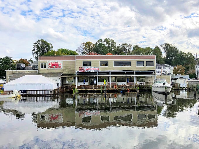 Abner's from the water looks like it's having a meaningful conversation with the Chesapeake—one that translates directly to your plate.