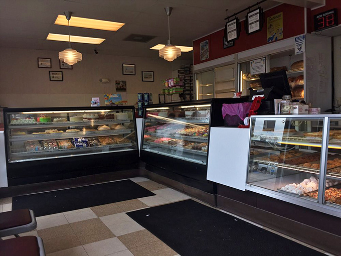 This bakery display case doesn't just hold pastries—it showcases edible artwork that makes choosing just one a nearly impossible task.