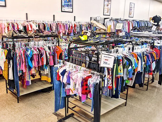 The clothing section: where yesterday's fashion trends become tomorrow's "Where did you find that amazing piece?" conversations.
