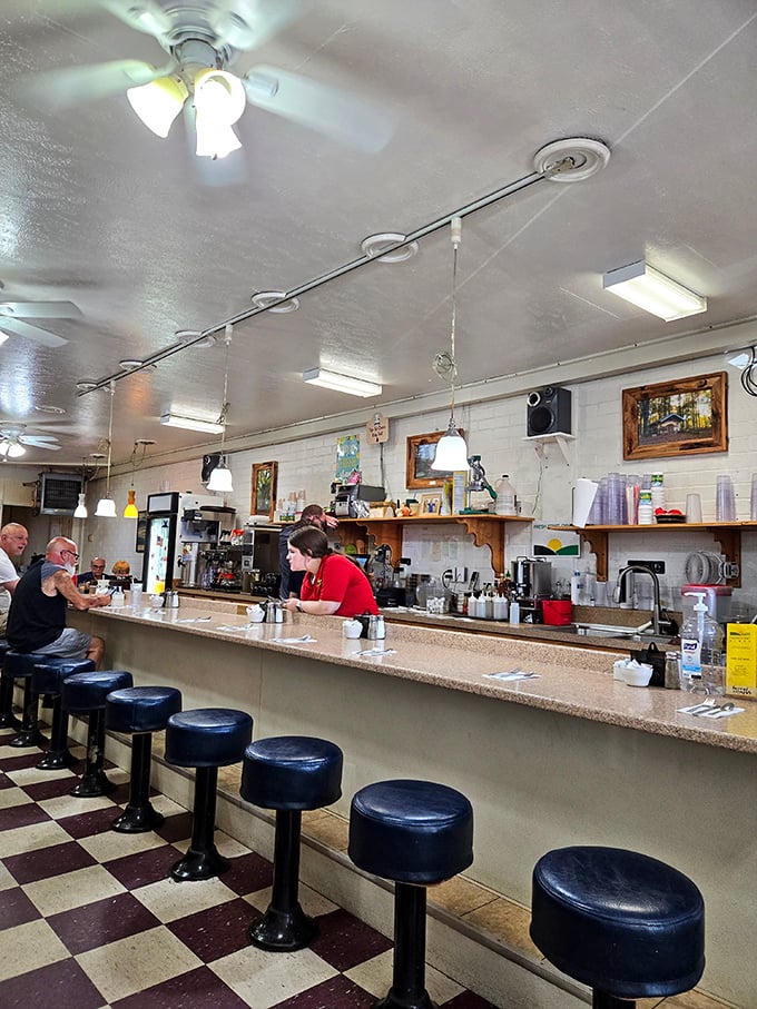 The counter seating at Fresh Start isn't just a place to eat—it's front-row tickets to the best breakfast show in Ohio.