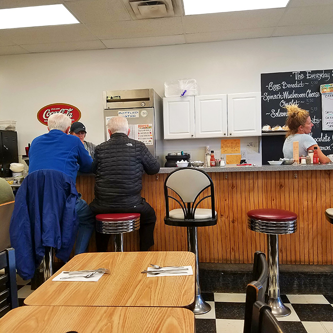 Counter seating—the front-row tickets to breakfast theater where you can watch the short-order ballet unfold before your very eyes.