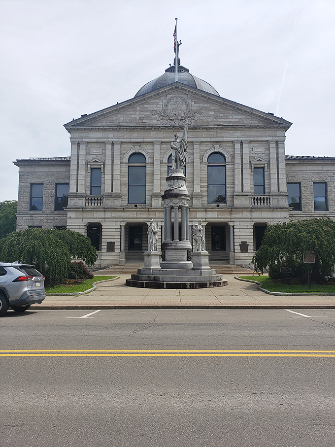 Bradford County Courthouse commands respect with its neoclassical grandeur—a testament to small-town pride and architectural ambition.