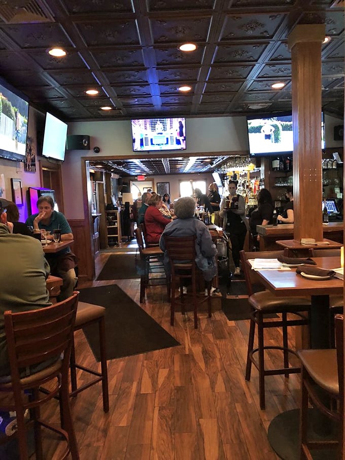 The bar area buzzing with locals who've discovered what you now know: Frank's Place isn't just a restaurant—it's Simpson's living room.